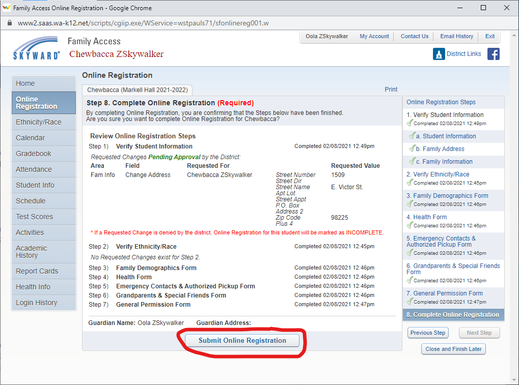 Skyward’s Family Access Online Registration Instructions - The Franklin ...